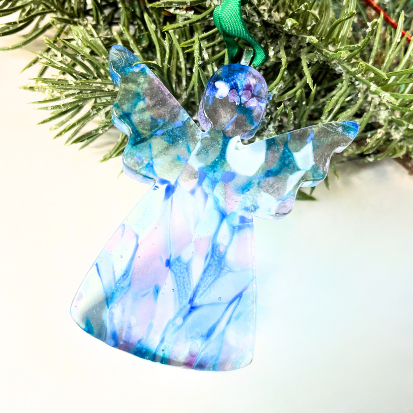 Christmas Angel Fused Glass Ornament – Fuse Muse Fused Glass