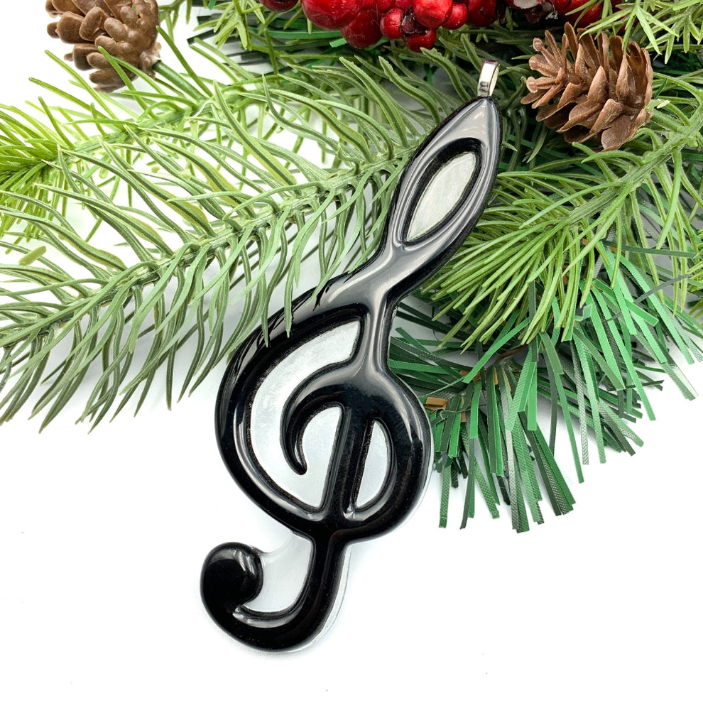 Treble Clef Fused Glass Ornament – Fuse Muse Fused Glass